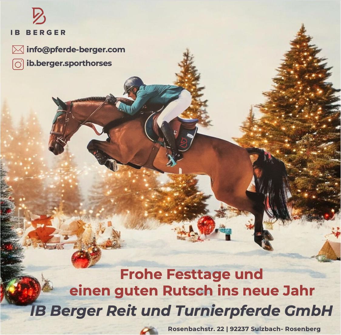 Weihnachtsgrüße von der Firma IB Berger GmbH in Sulzbach-Rosenberg | reitturniere.de | News ...